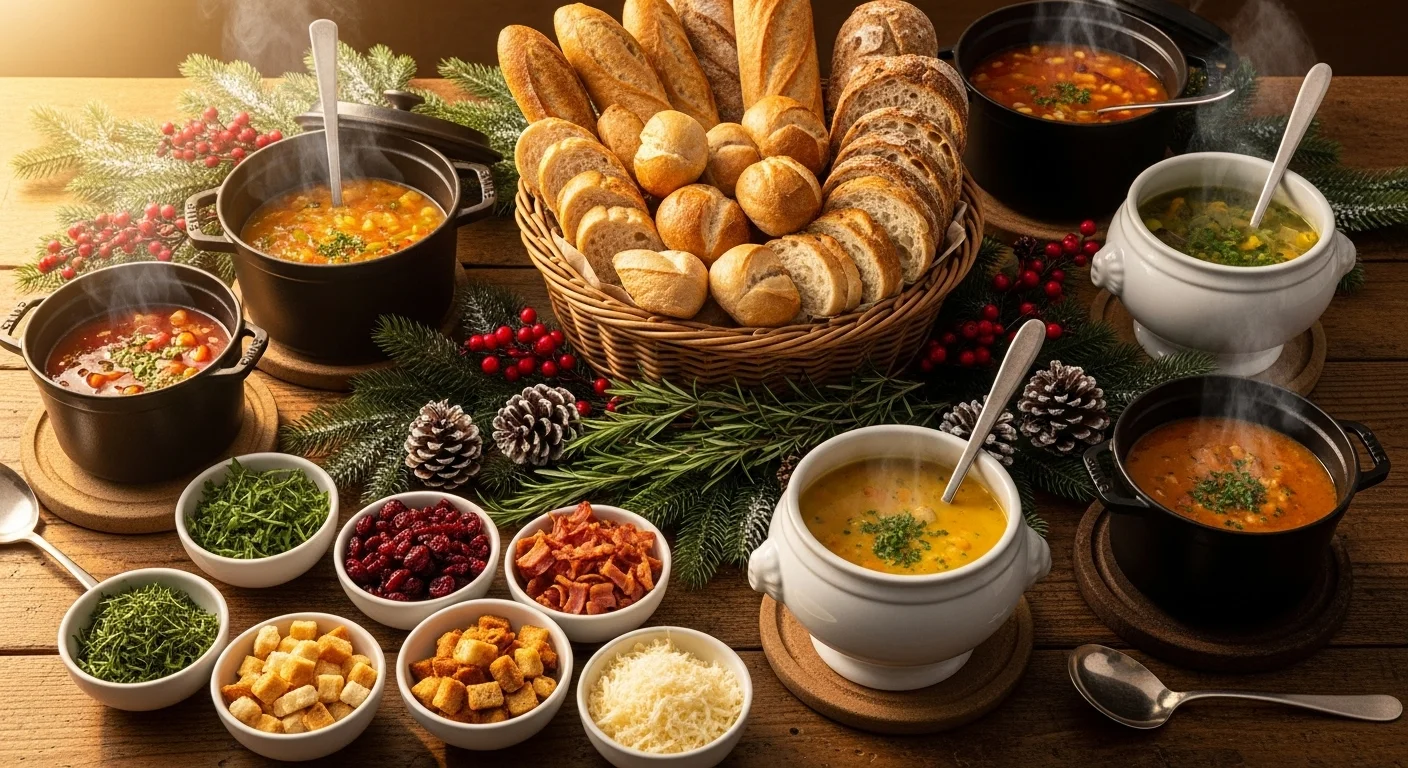 21 Warm Christmas Soup Buffet Ideas That Invite Sharing - Tri Recipe